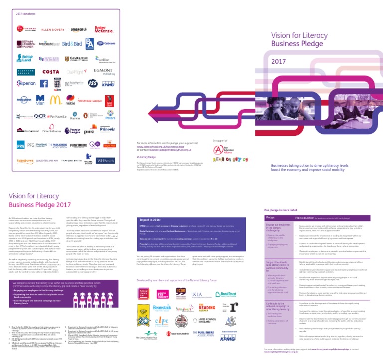 Business Pledge 2017 6pp | PDF | Literacy | Community