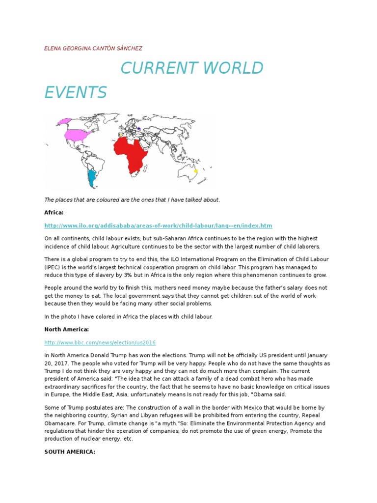 Current World Events | Download Free PDF | Child Labour | Donald Trump