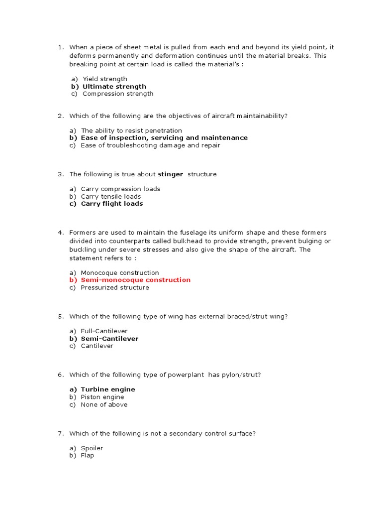 Aircraft Structure Final Examination | PDF | Rivet | Fuselage