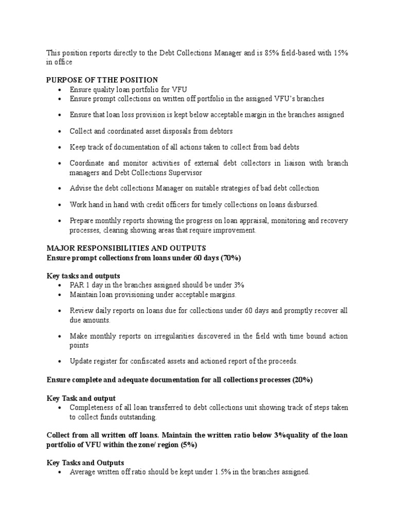 Debt Collection Officer | PDF
