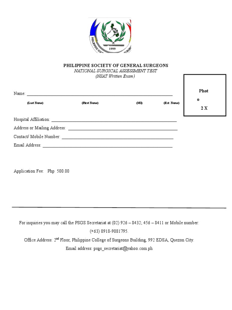 NSAT Exam Application for Surgeons | PDF