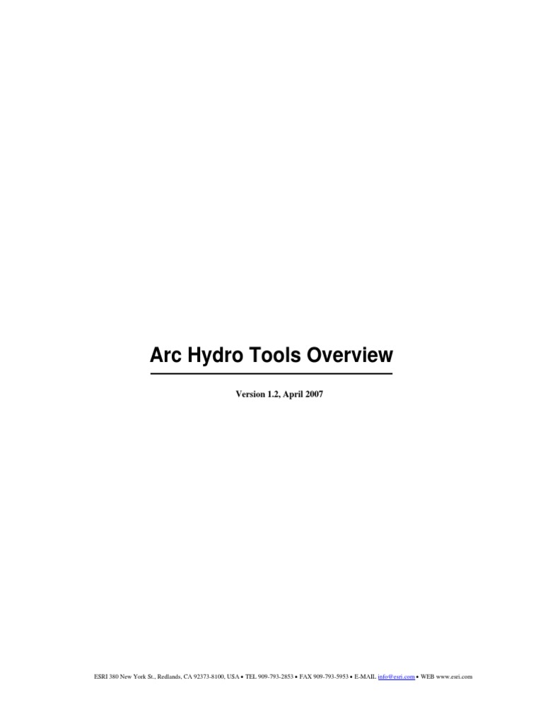 Arc Hydro Tools 1 2 For ArcGIS 9 2 Overview PDF | PDF | Drainage Basin ...