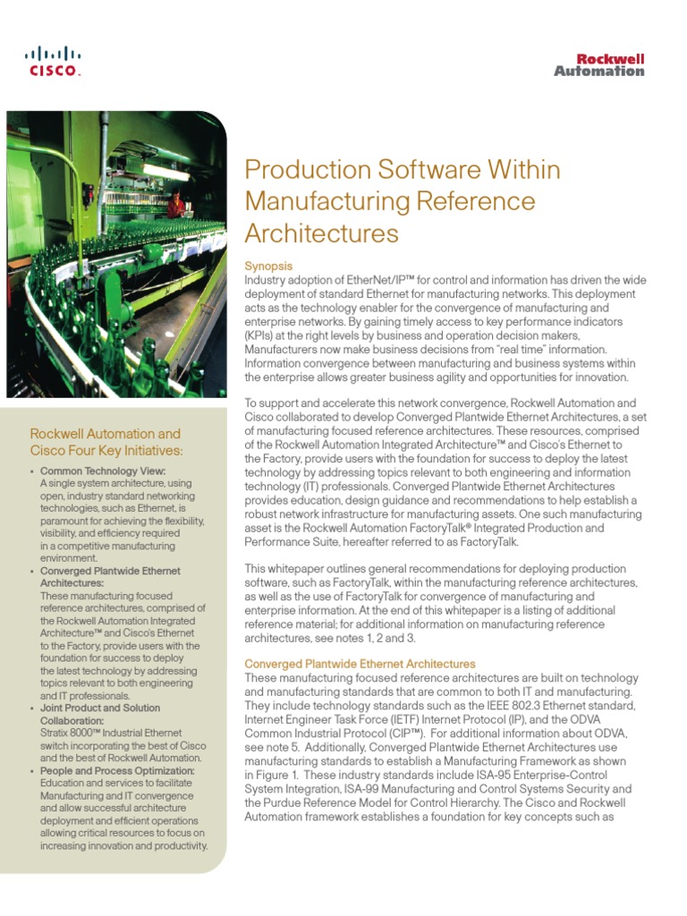 Production Software Within Manufacturing Reference Architectures | PDF ...