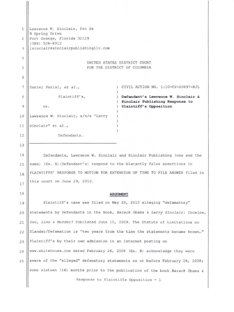 Response to Opposition 2 | United States Postal Service | Defamation