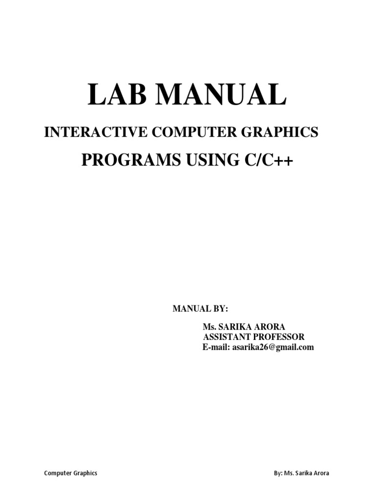 Lab - Manual Icg by Sarika | PDF | Areas Of Computer Science | Computing