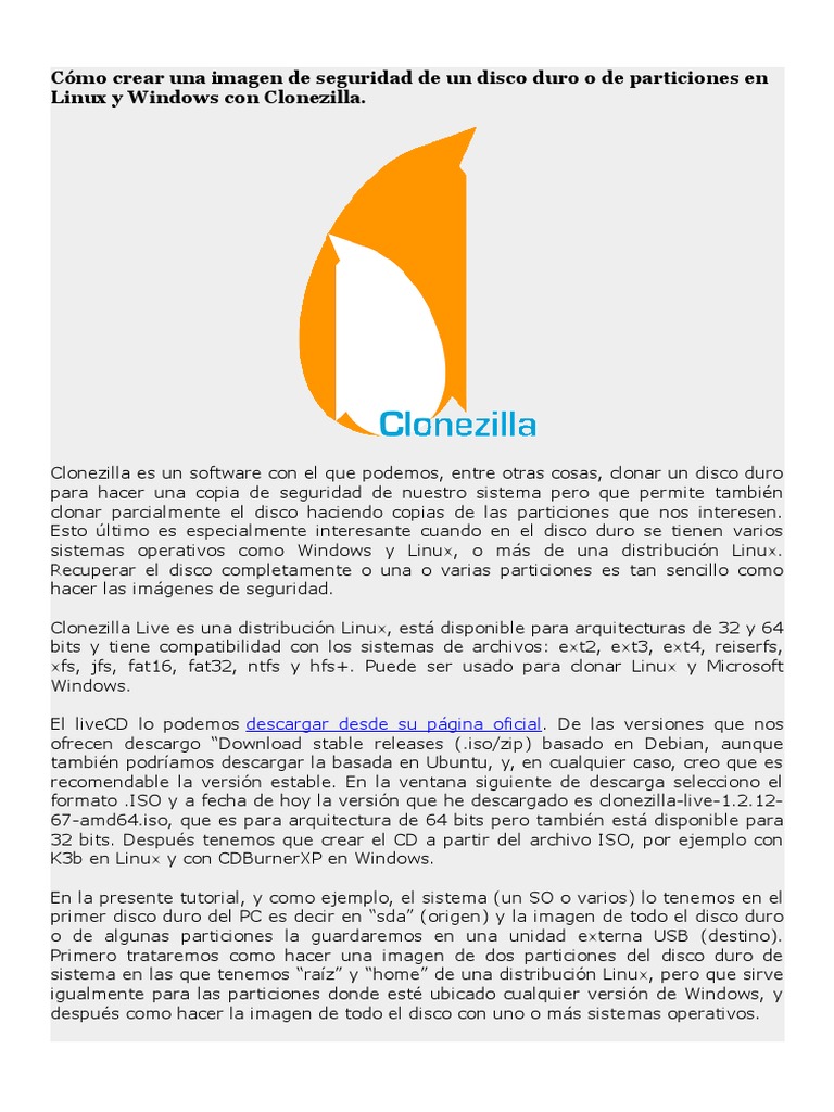 Clone Zilla | PDF | Software utilitario | Ingeniería Informática