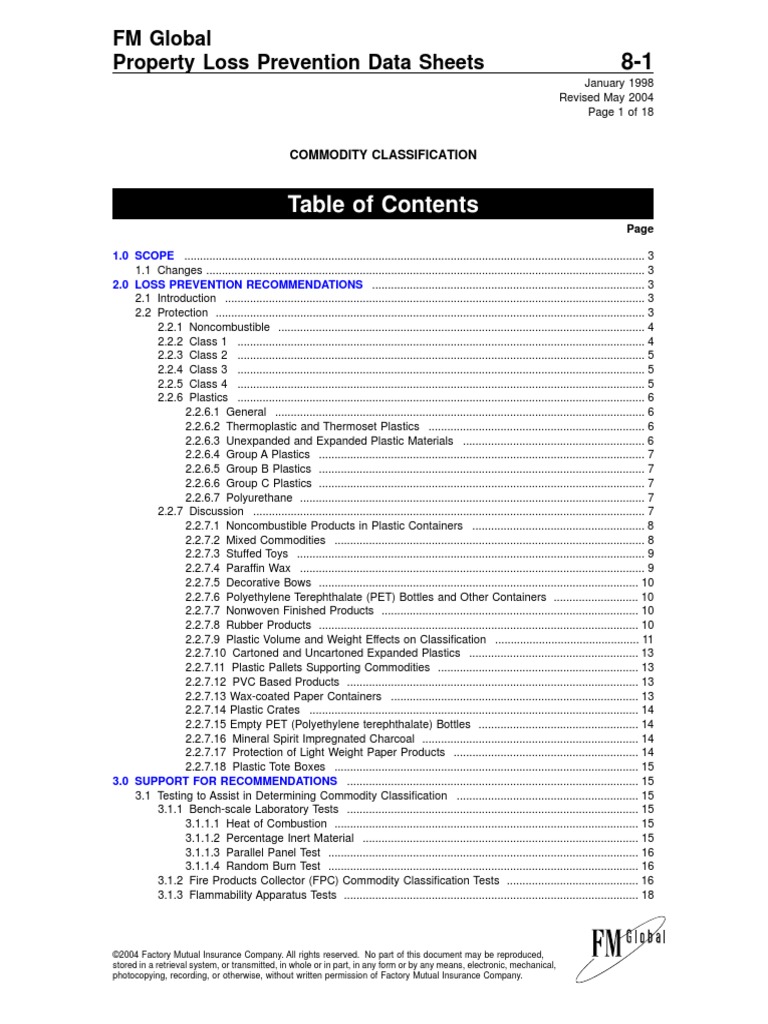 8-1 Commodity Classification | PDF | Plastic | Thermoplastic