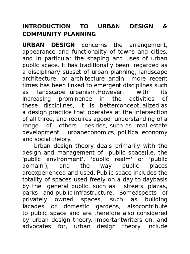 Introduction To Urban Design | PDF | Urban Design | Disability