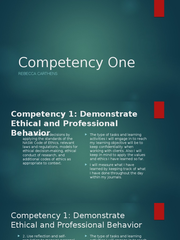 Competency One | PDF | Competence (Human Resources) | Educational ...