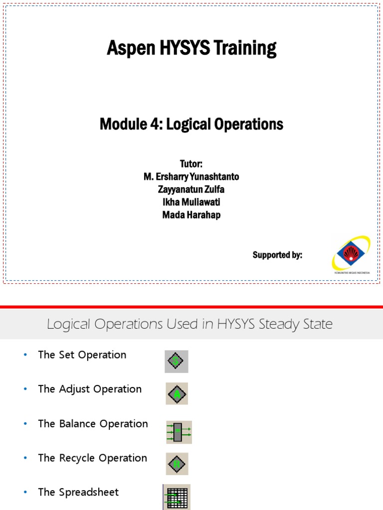 Aspen HYSYS Training: Module 4: Logical Operations | PDF