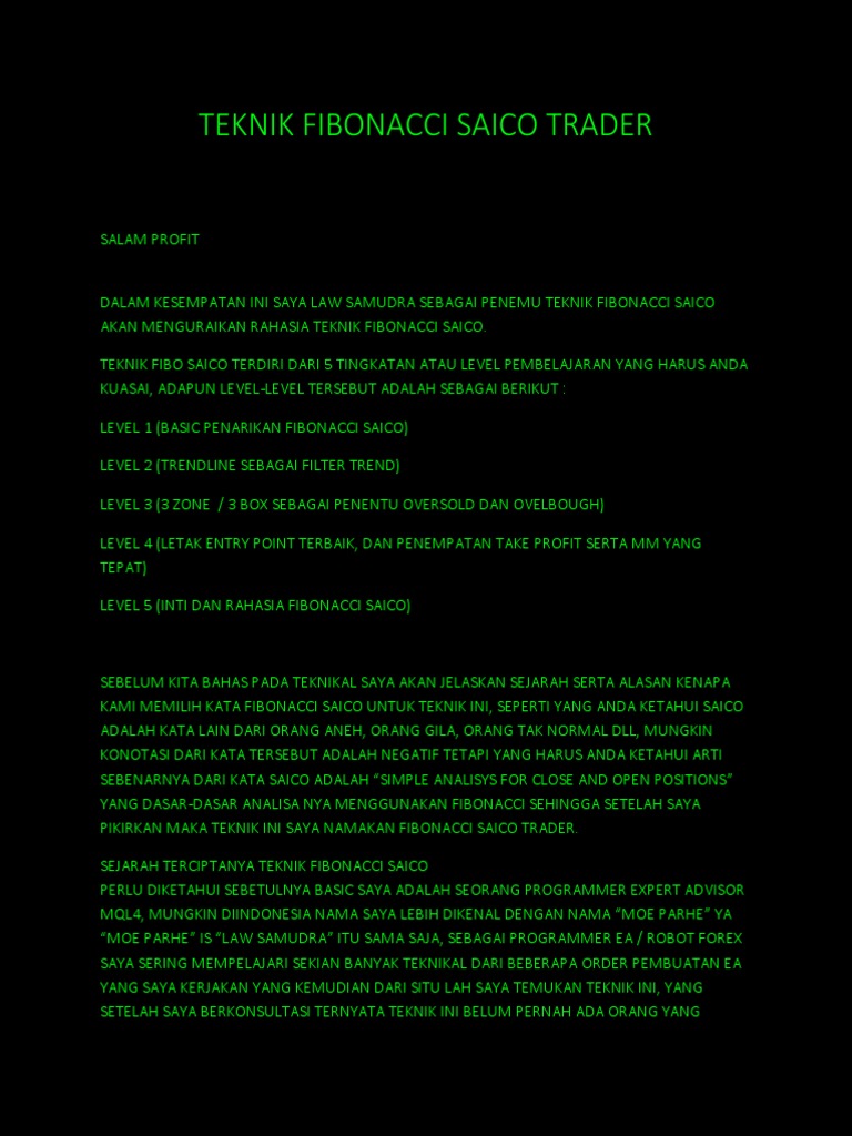 Teknik Fibonacci Saico Trader | PDF