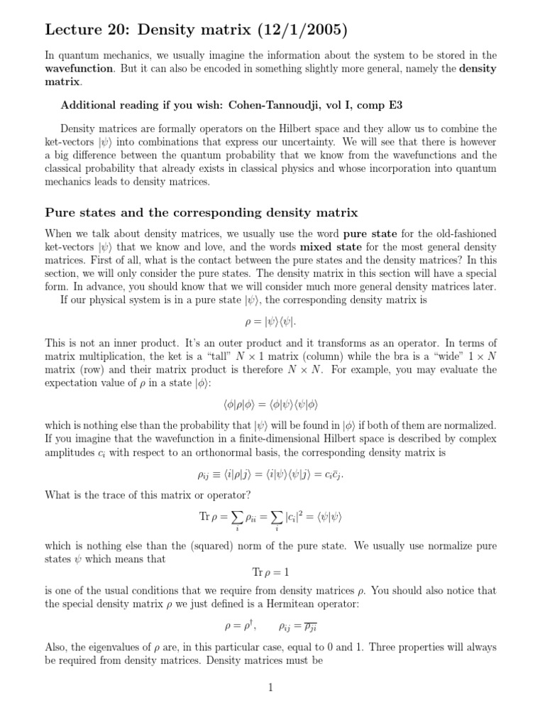Lecture 20 Pdf Matrix Mathematics Eigenvalues And Eigenvectors 
