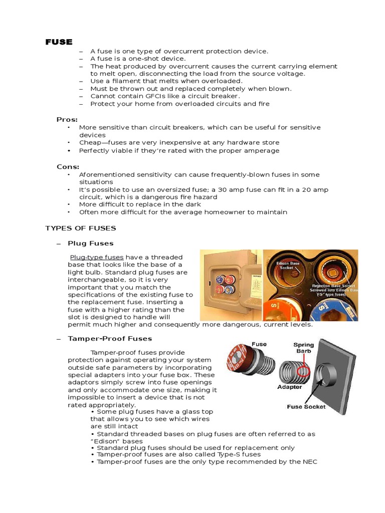 Types of Overcurrent Protective Devices | PDF | Fuse (Electrical ...