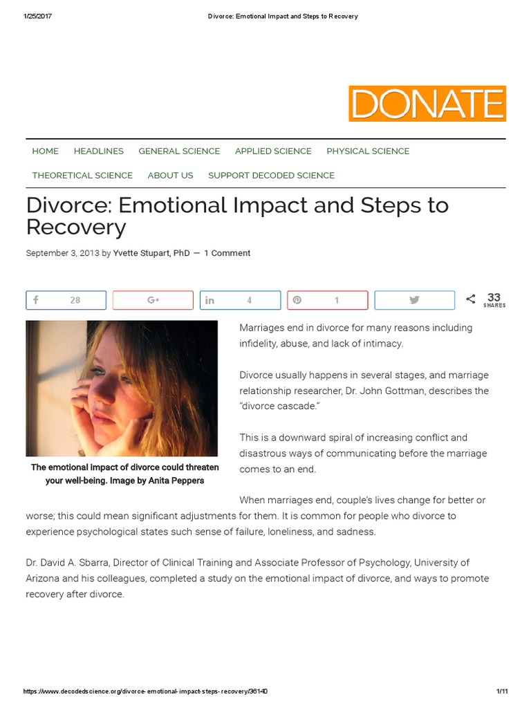 Effects of Divorce On Sposes | PDF | Depression (Mood) | Major ...