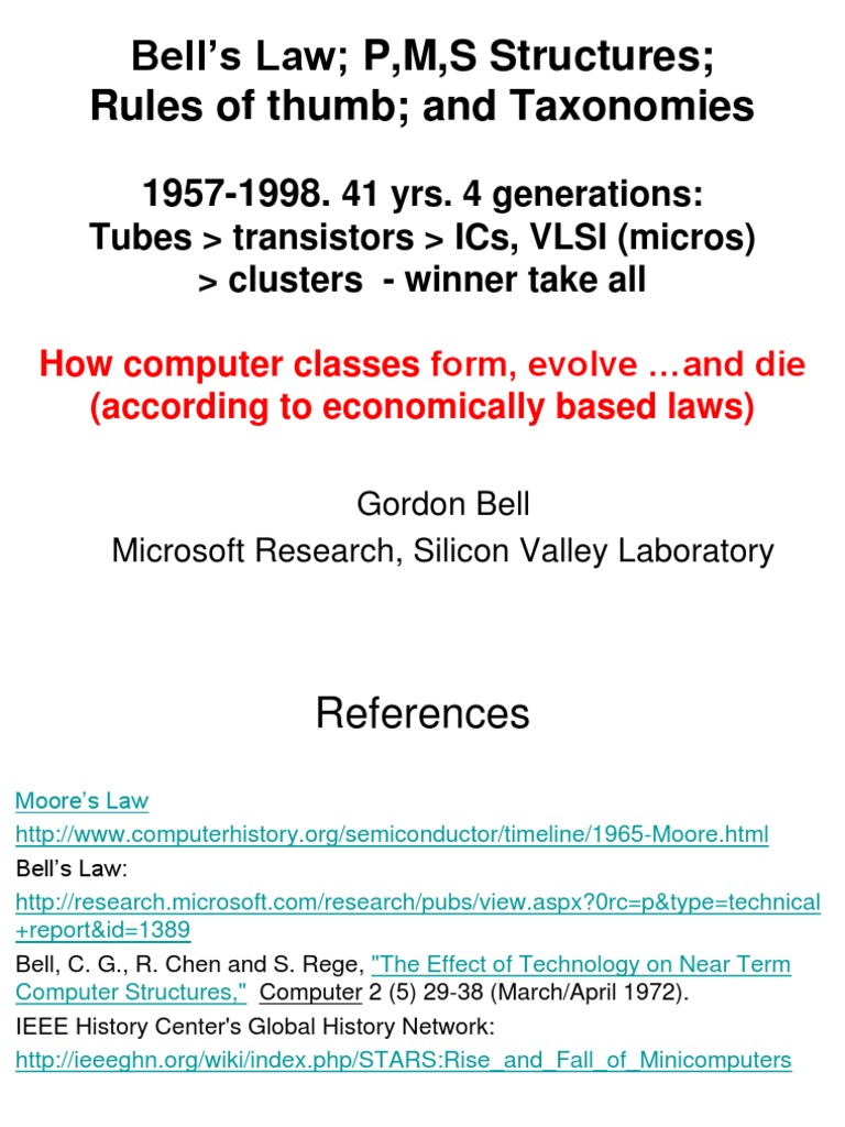 Bell's Law 2013 | PDF | Supercomputer | Personal Computers