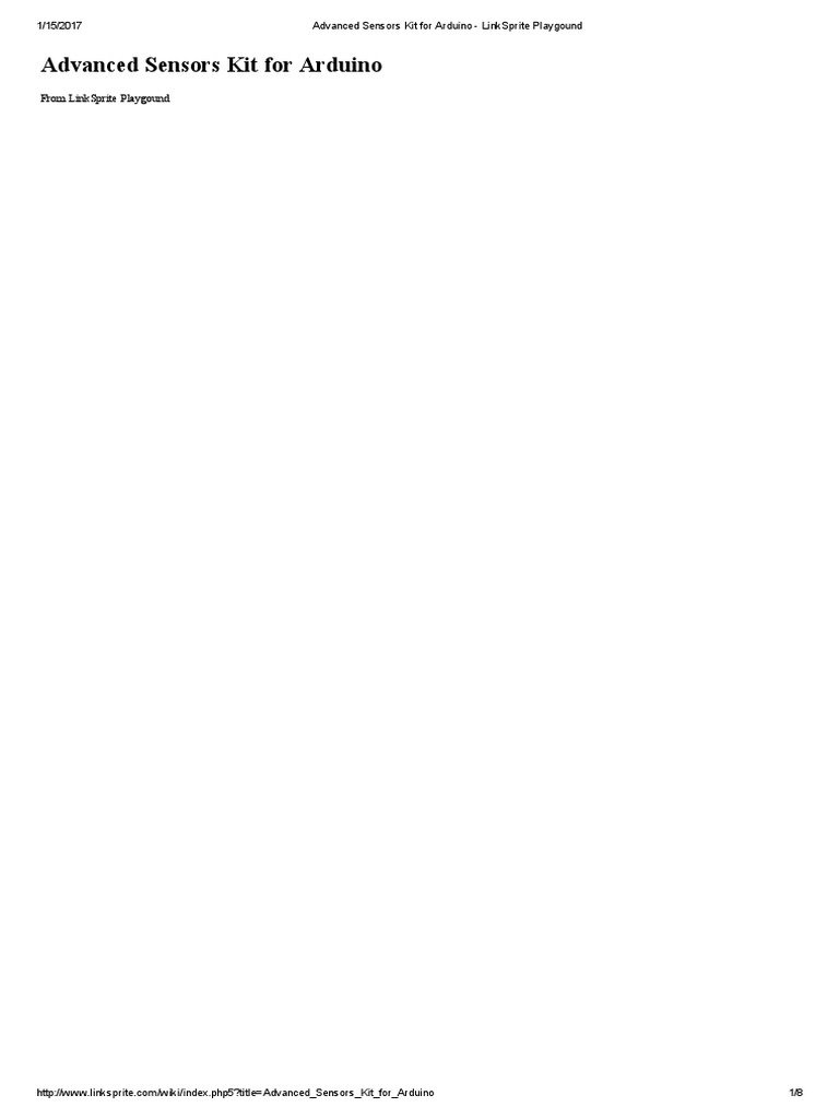 Advanced Sensors Kit For Arduino LinkSprite Playgound | PDF | Light ...