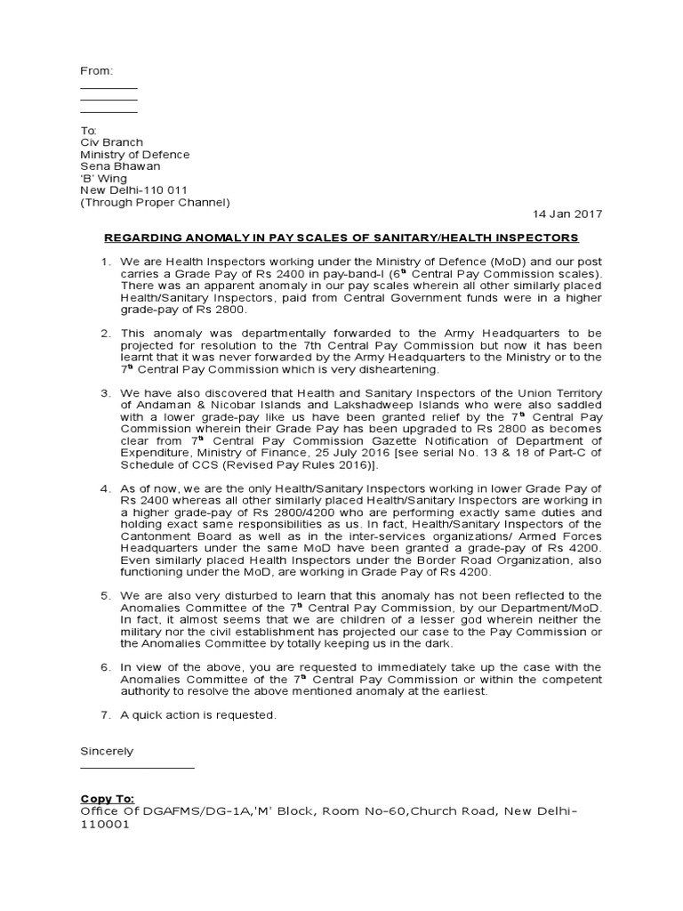 Letter Sanitary Inspector | Military | National Security