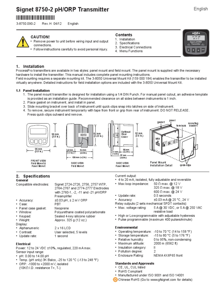 8750 - Transmitter 2 English | PDF | Relay | Ph