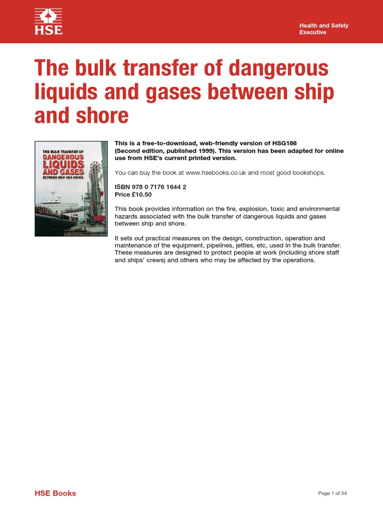 HSE Ship Shore Gas Bulk Transfer | PDF | Flammability | Occupational ...