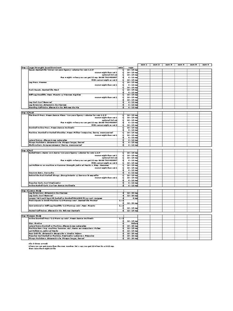 1 Bulking Program Machine Workout | PDF | Hobbies | Individual Sports