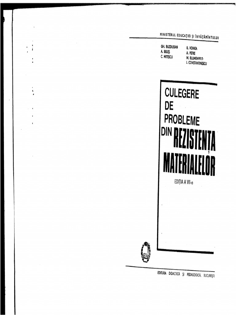 Rezistenta Materialelor - GH. Buzdugan PDF | PDF