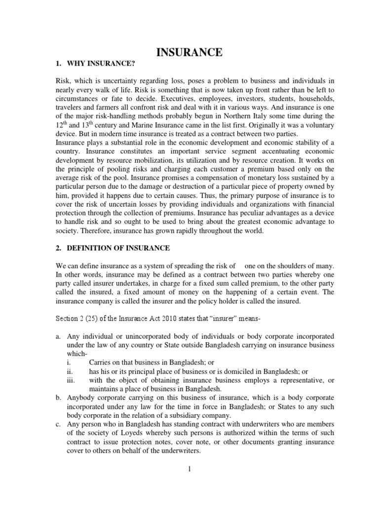 Overview of the Insurance Act 2010 | PDF | Life Insurance | Insurance