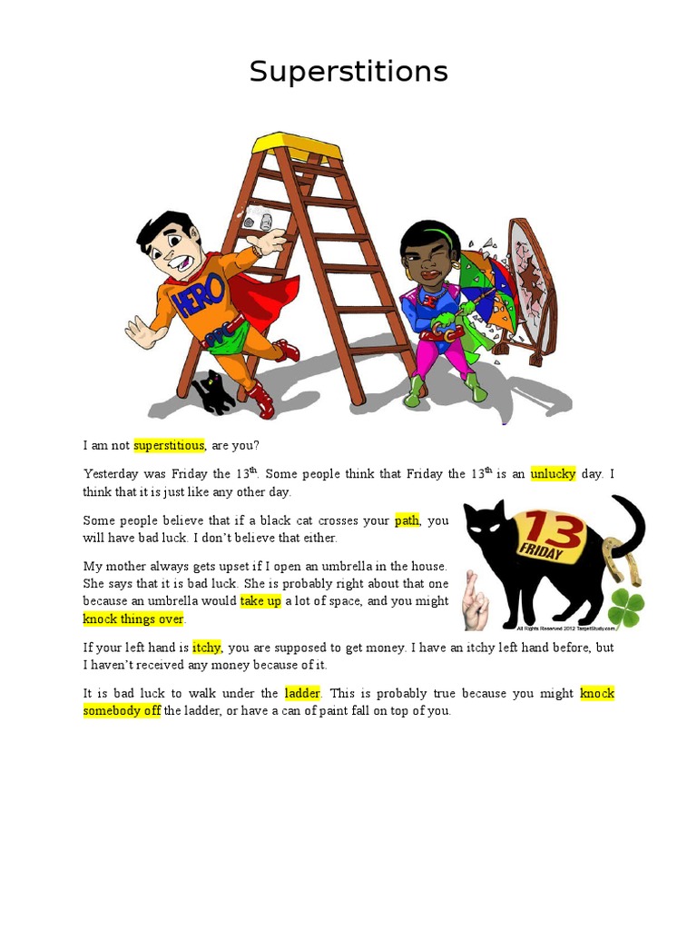 Superstitions - Listening Lesson Plan + Handout | PDF | Luck | Superstitions