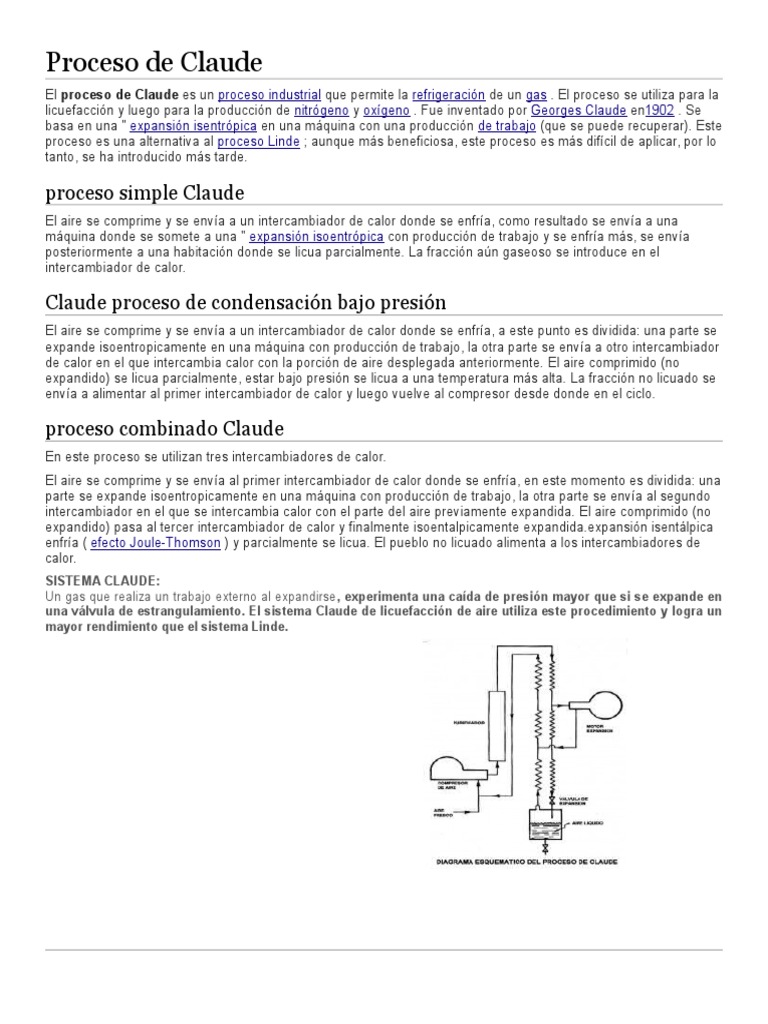 Claude-Linde y DerivadosMetano-Gas Sintesis | PDF | Ingeniería de ...