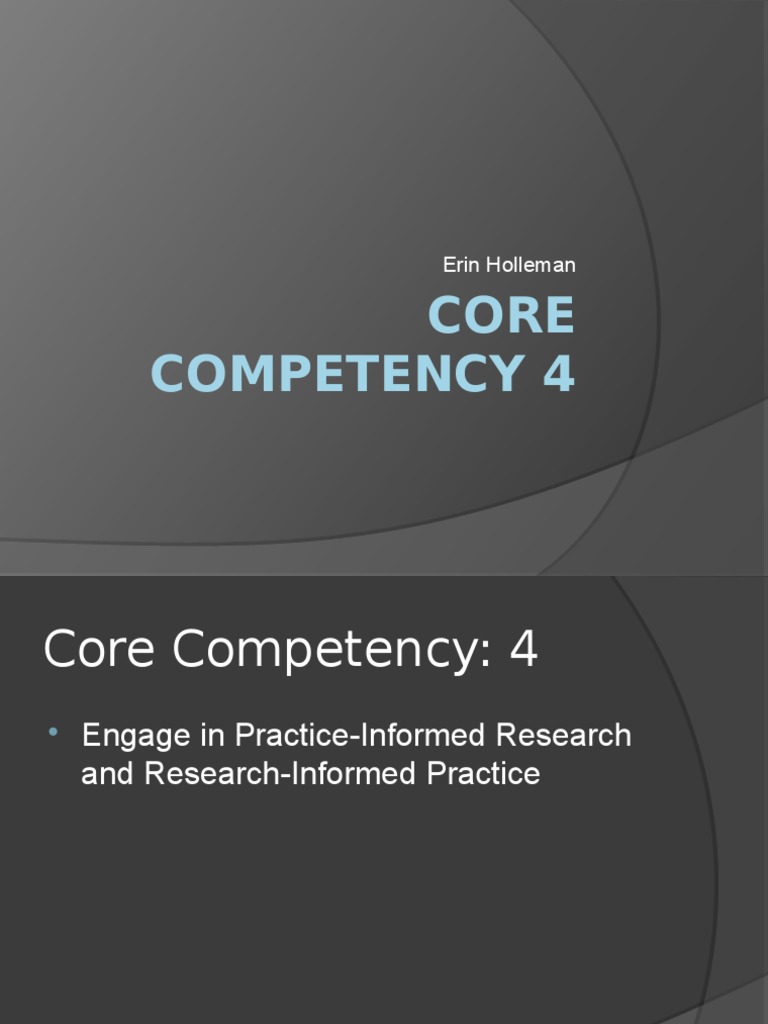 Core Competency 4 | PDF