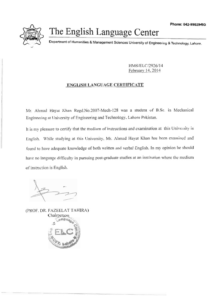 English Language Certificate 2 | PDF