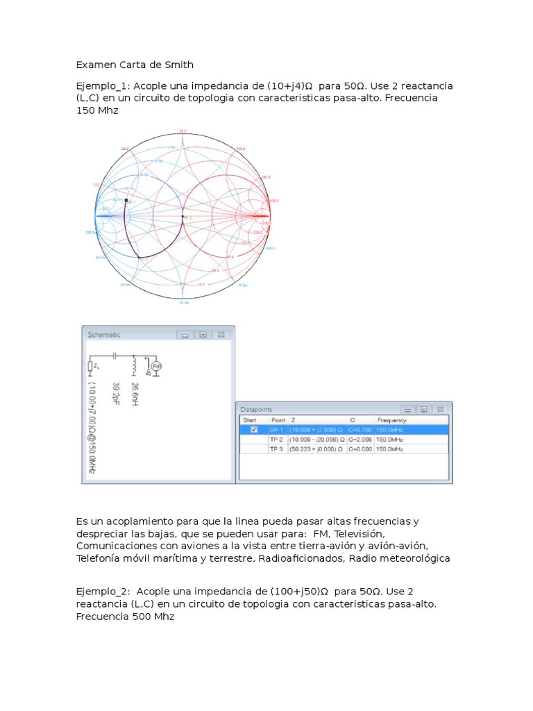 Examen Carta de Smith | PDF