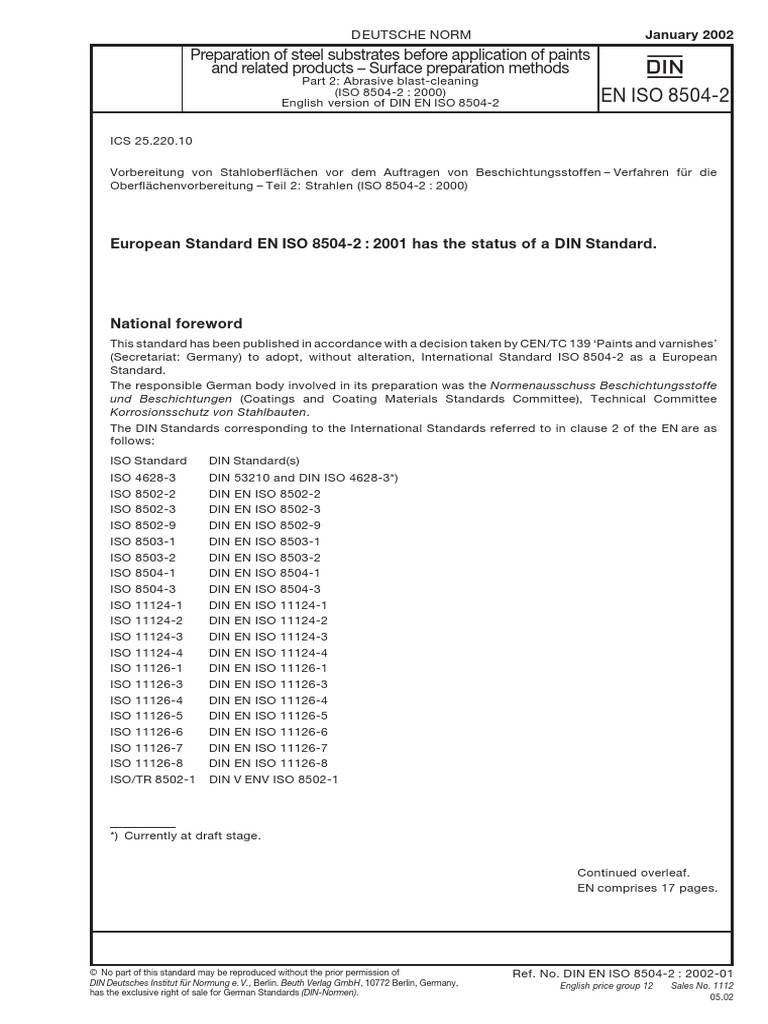 ISO 8504-2-02 (Surface Preparation Methods) PDF | PDF | International ...