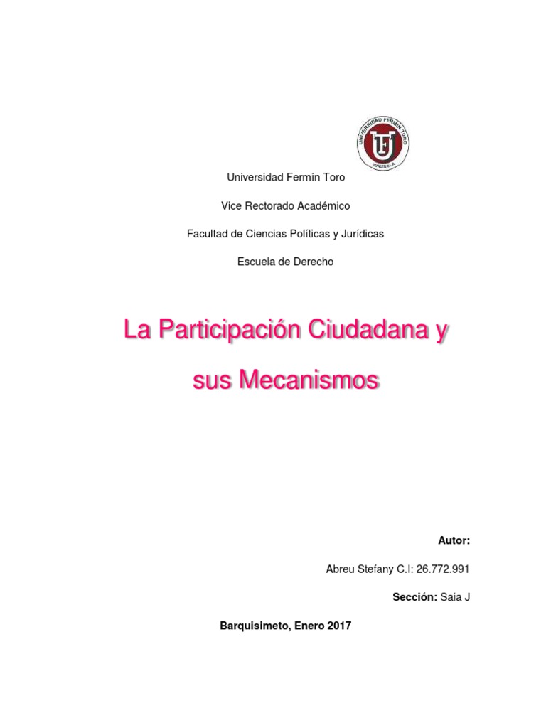 Ensayo Participación Ciudadana | PDF | Ciudadanía | Constitución