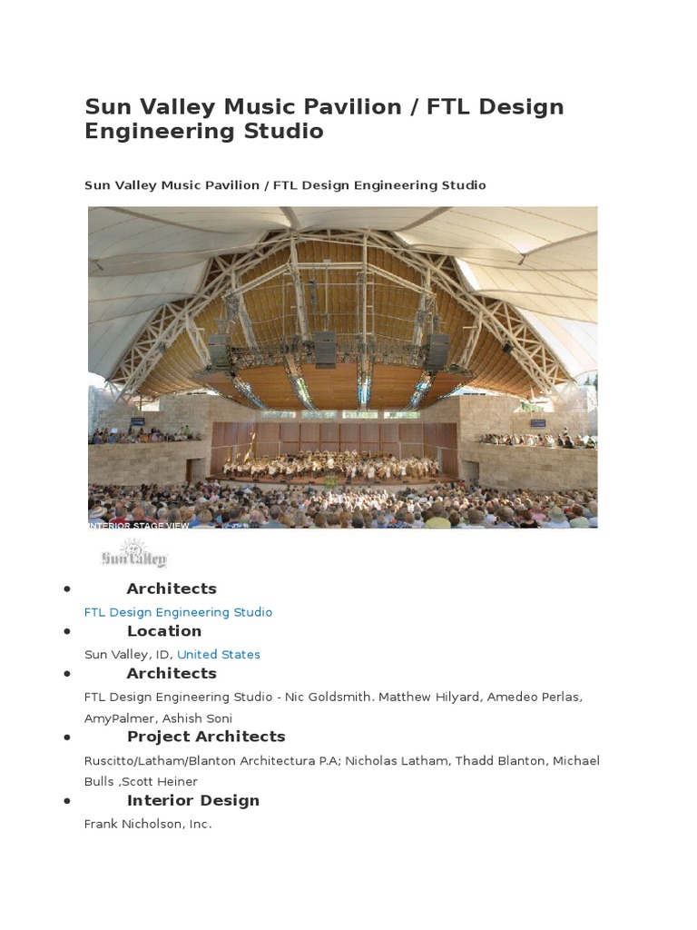 Sun Valley Music Pavilion Design Overview | PDF | Engineering | Science