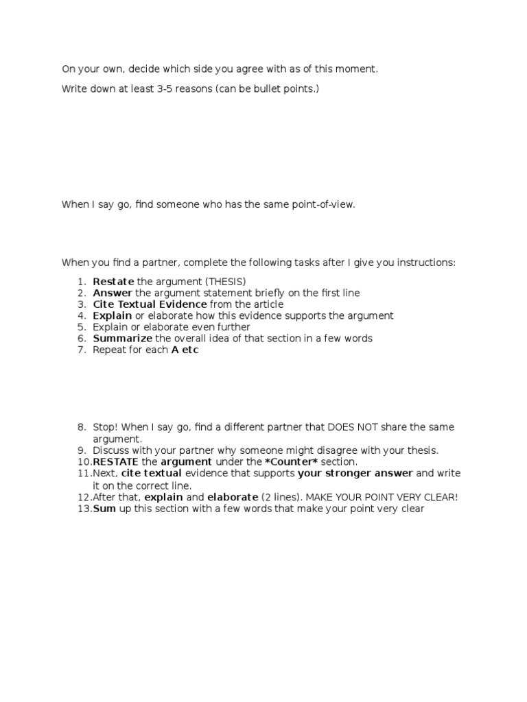 Steps To Tree Map For Argumentative | PDF