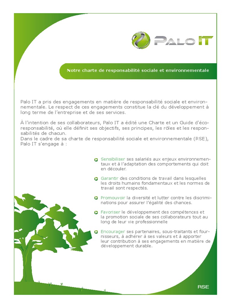 Charte RSE | PDF | Responsabilité sociétale des entreprises | Recyclage