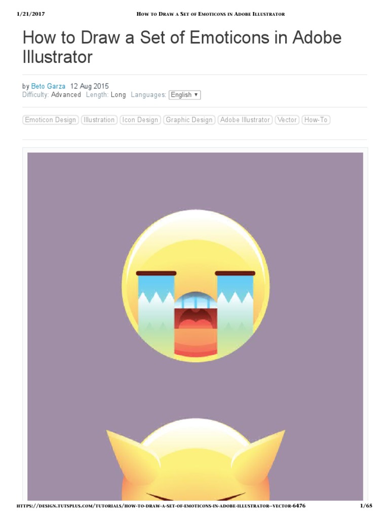 How To Draw A Set of Emoticons in Adobe Illustrator | PDF | Adobe ...