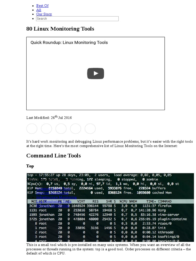 80 Linux Monitoring Tools For SysAdmins - Server Density Blog | PDF ...