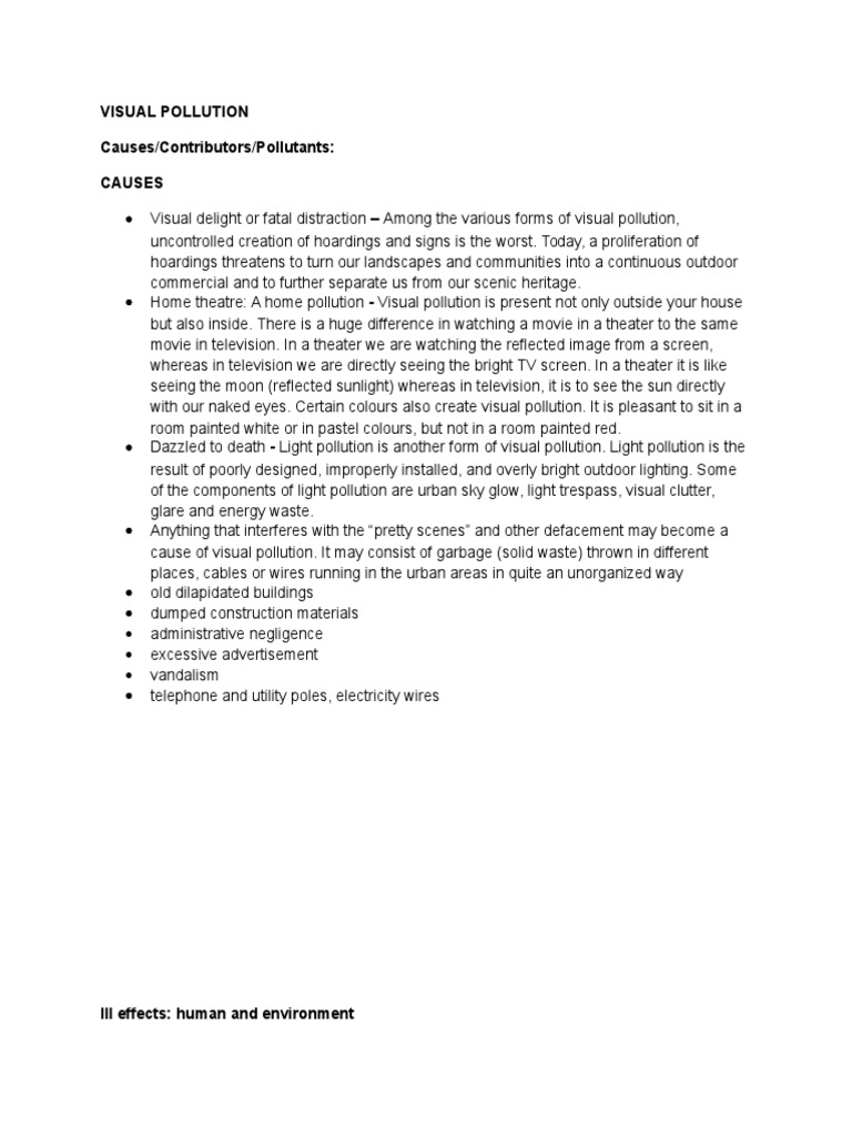 Visual Pollution | PDF | Billboard | Stress (Biology)