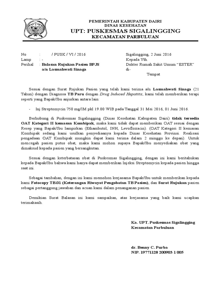 Balasan Rujukan Pasien | PDF | Pengembangan Diri | Kesehatan Holistik