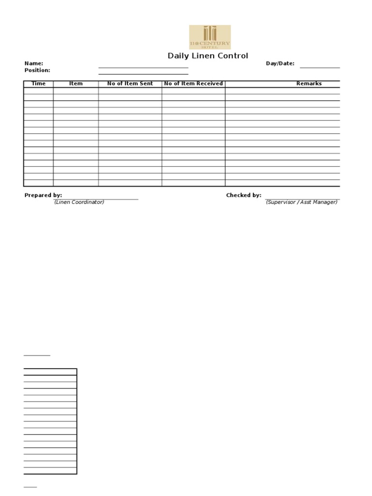 Daily Linen Control | PDF