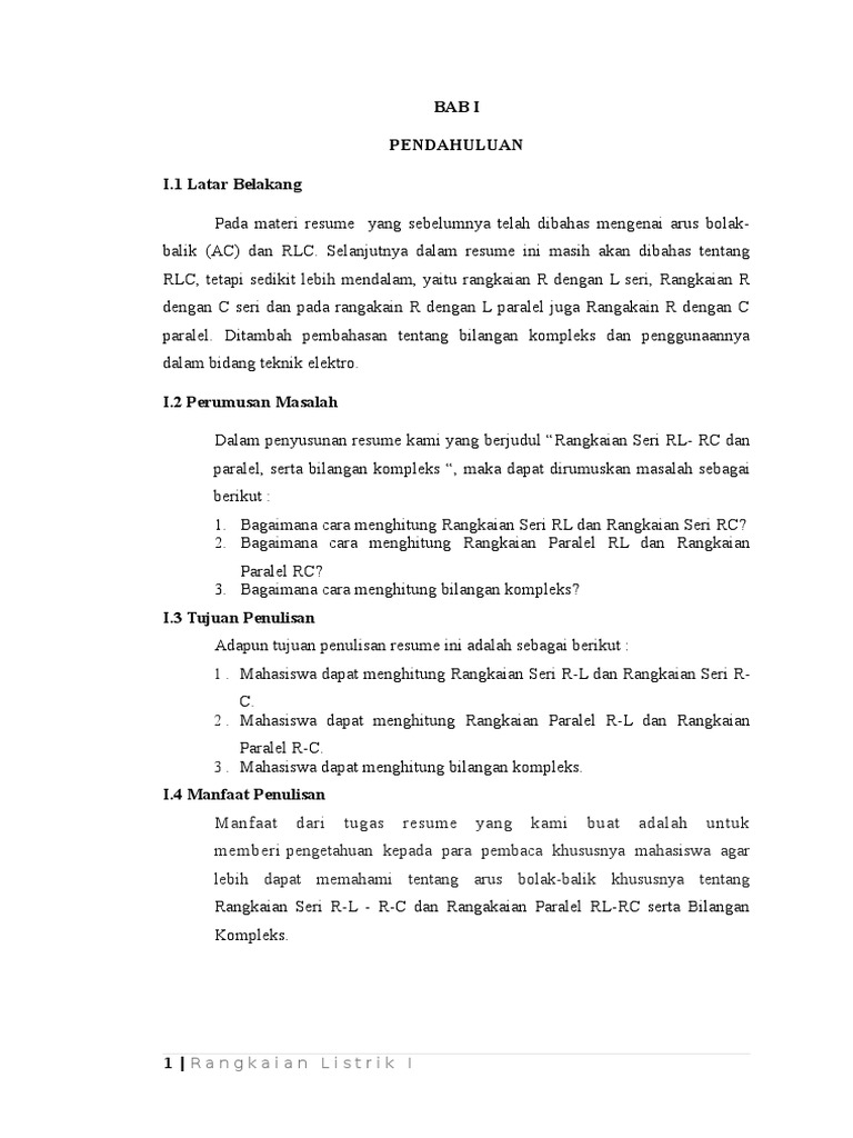 Rangkaian Seri RL Dan RC Pada Rangkaian | PDF