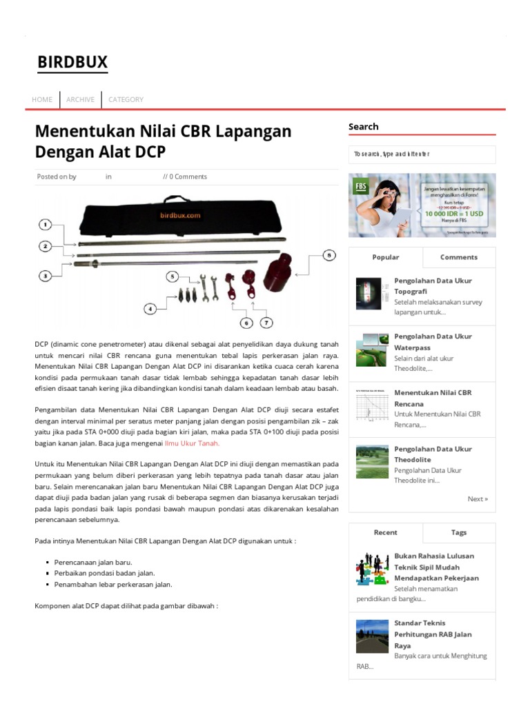 Menentukan Nilai CBR Lapangan Dengan Alat DCP | PDF