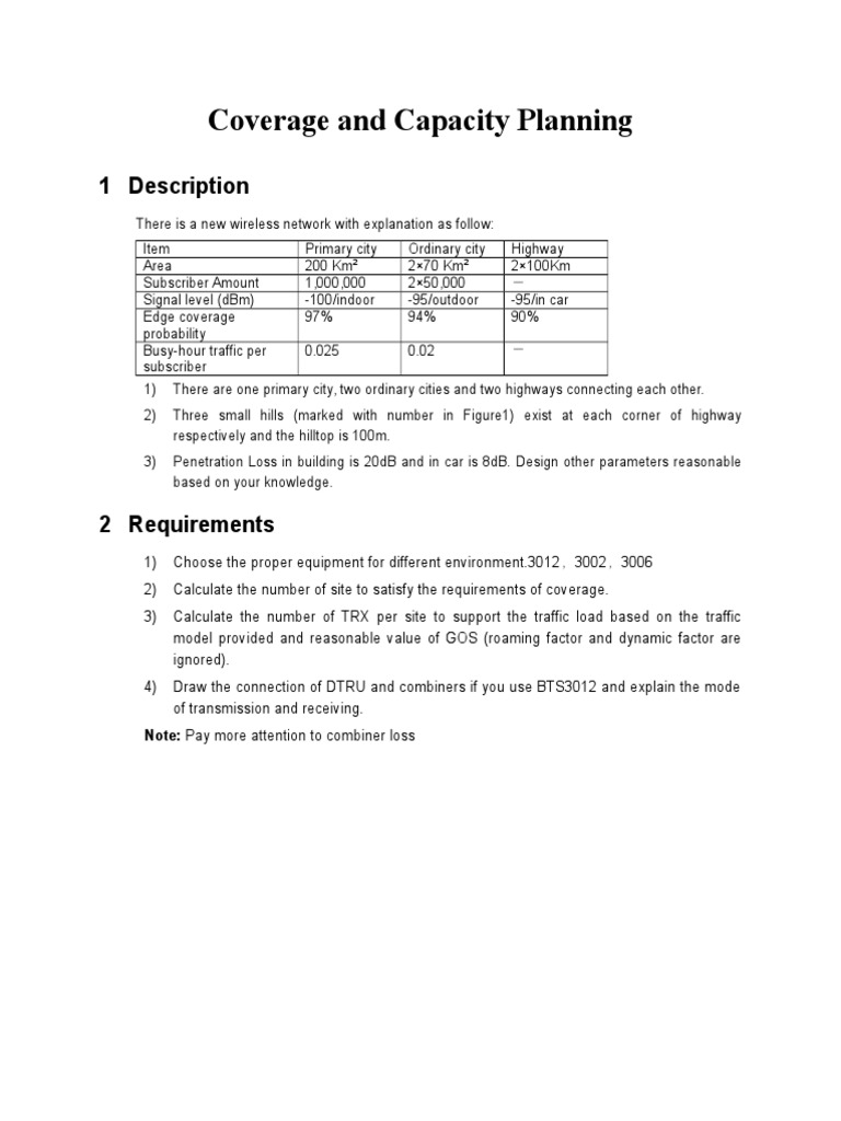 Coverage Planning and Cpcity Planning | PDF