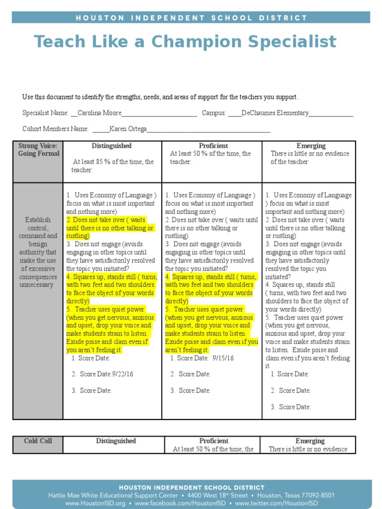 Teach Like A Champion Specialist | PDF | Nonverbal Communication ...