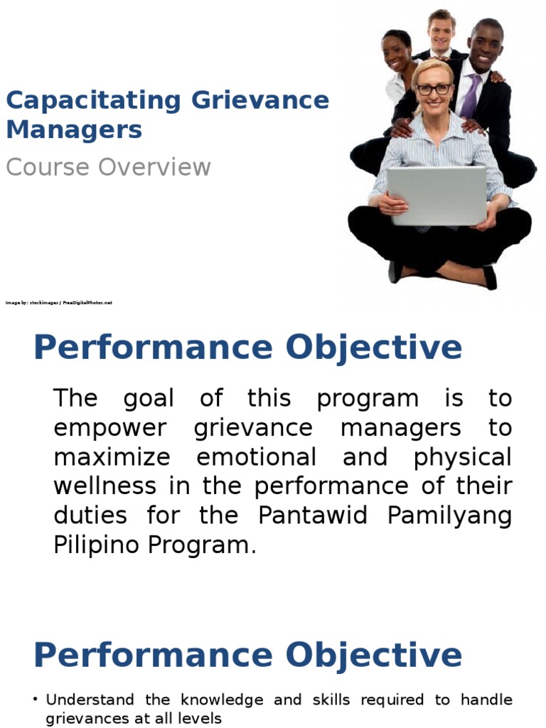 Capacitating Grievance Managers: Course Overview | PDF | Career ...