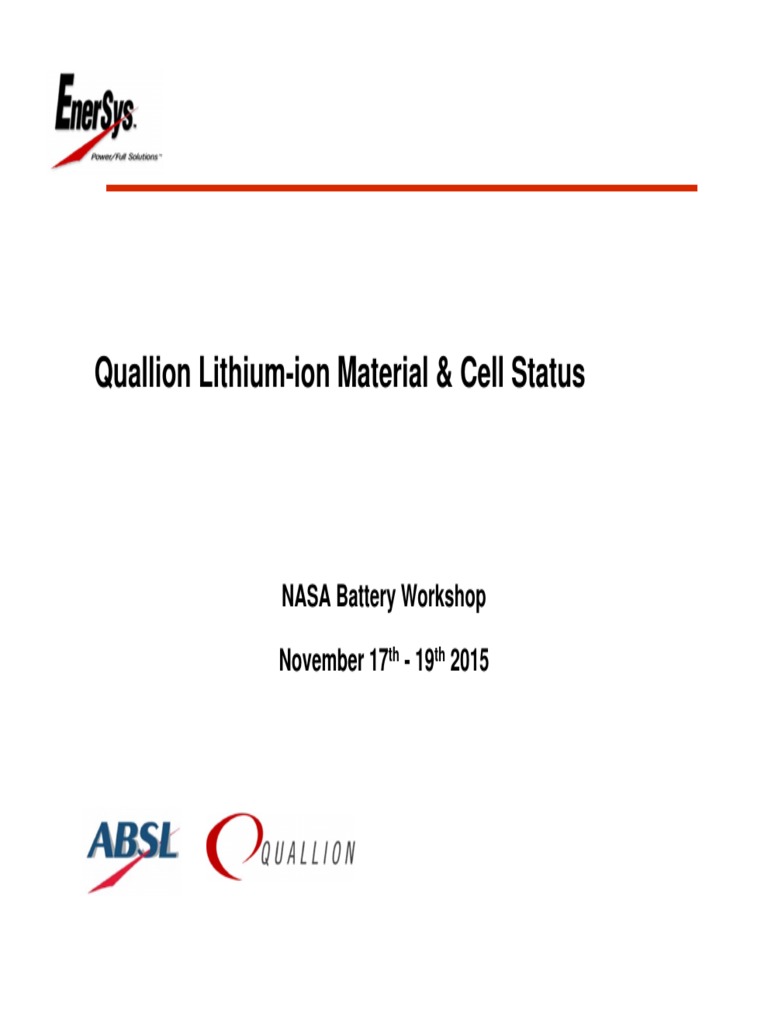 8 - EnerSys-Quallion Lithium-Ion Material and Cell Status Visco | PDF ...