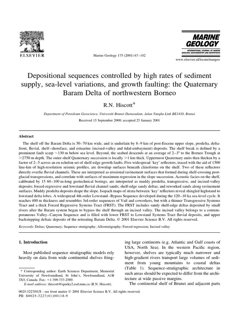 Depositional Sequences Controlled by High Rates of Sediment Supply, Sea ...