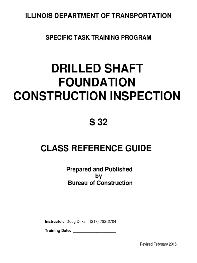 Drilled Shaft Foundation Construction Inspection | PDF | Deep ...