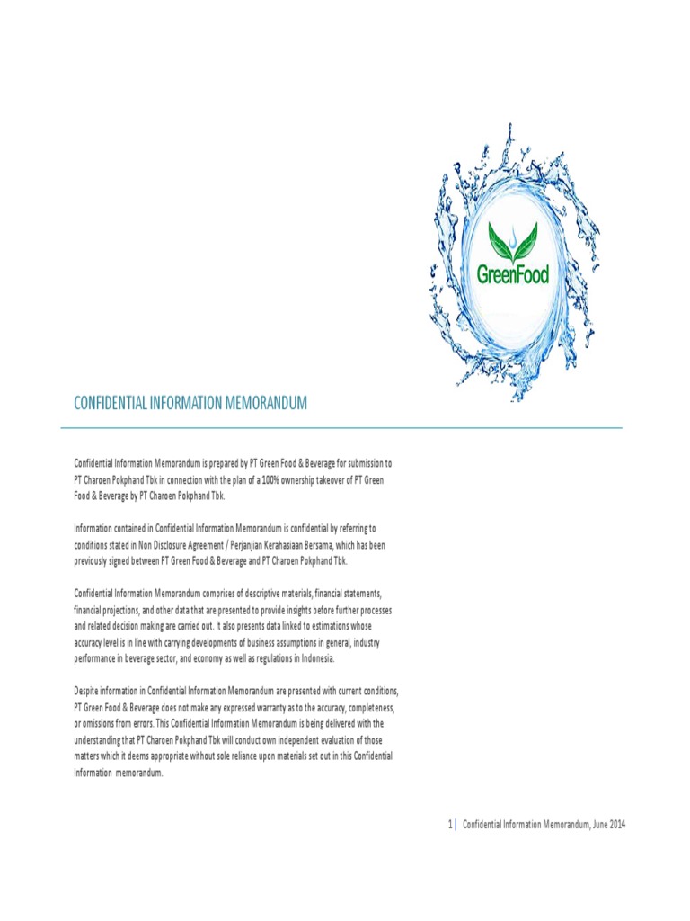 Investment Info Memo Sample | Equity (Finance) | Depreciation